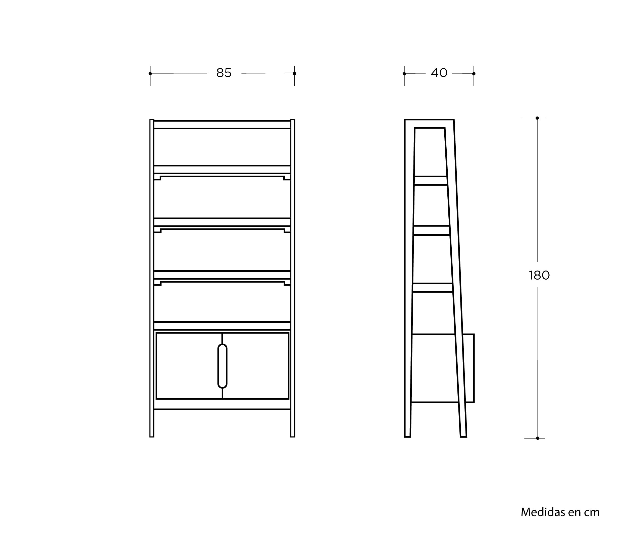 Librero Talitha - Negro